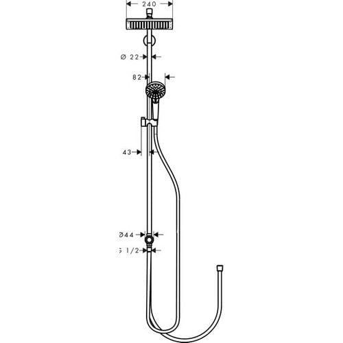 Hansgrohe Crometta E240 Tek Fonksiyonlu Duş Kolonu 27289000