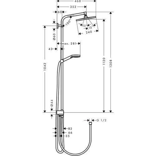 Hansgrohe Crometta E240 Tek Fonksiyonlu Duş Kolonu 27289000